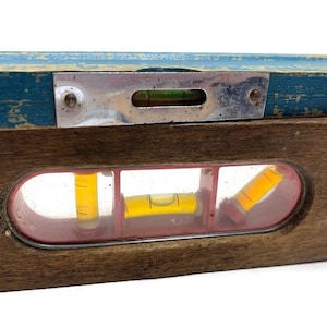 2 Wood Levels, Vintage 24" Craftsman and 12" Handy Andy Glass Bubble ...