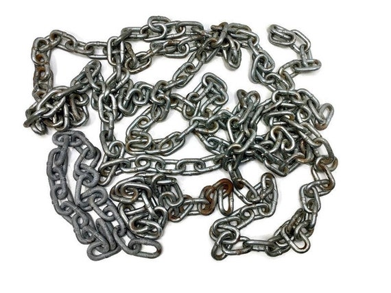 Galvanized Steel Link Tow Chain Vintage Industrial Steampunk - Etsy