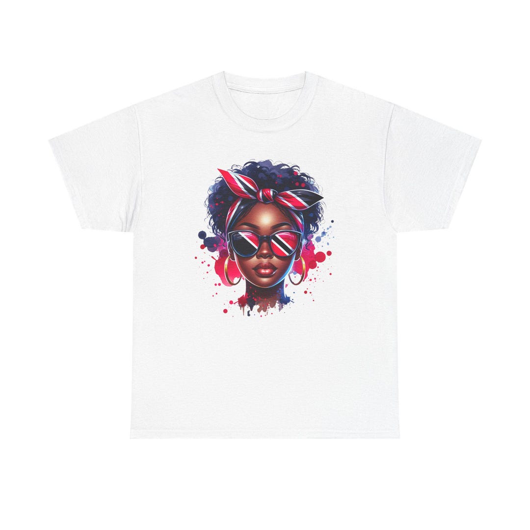 Trini Woman Portrait Tee | Retro Headscarf, Sunglasses, Pop Art,culture ...