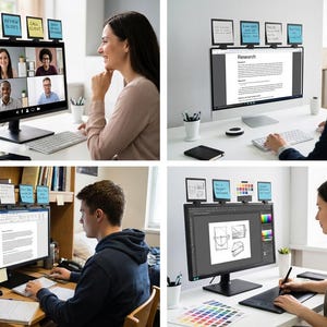 Clip-on Monitor Note Holder: Sticky and Plain Paper Note Display System ...