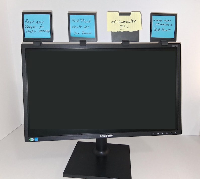 Clip-on Monitor Note Holder: Sticky and Plain Paper Note Display System ...