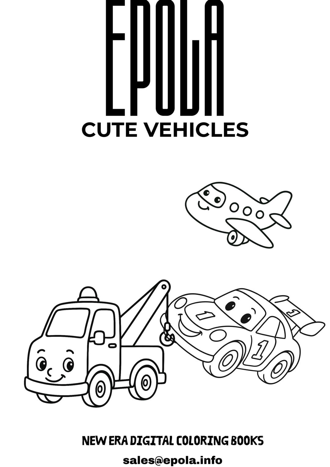 CUTE VEHİCLES Printable, Coloring Pages, Coloring Book for Kids ...