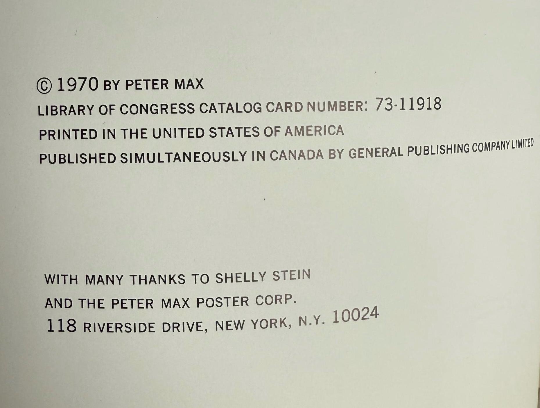 Vintage PETER MAX 1970 Poster Book. Includes Beautiful Peter Max ...