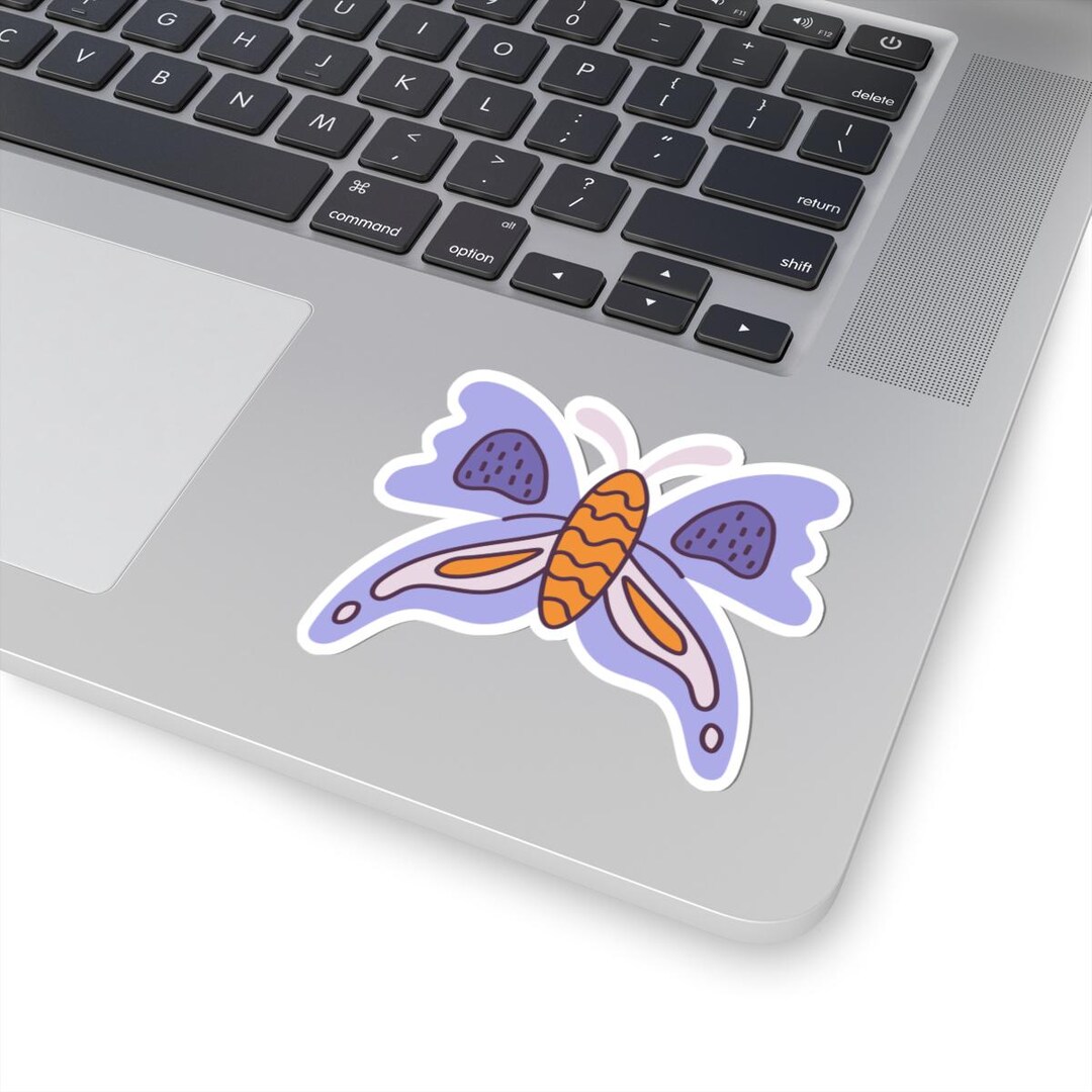 Purple Orange Moth Kiss-cut Sticker | Cute Insect Laptop Decal - Etsy