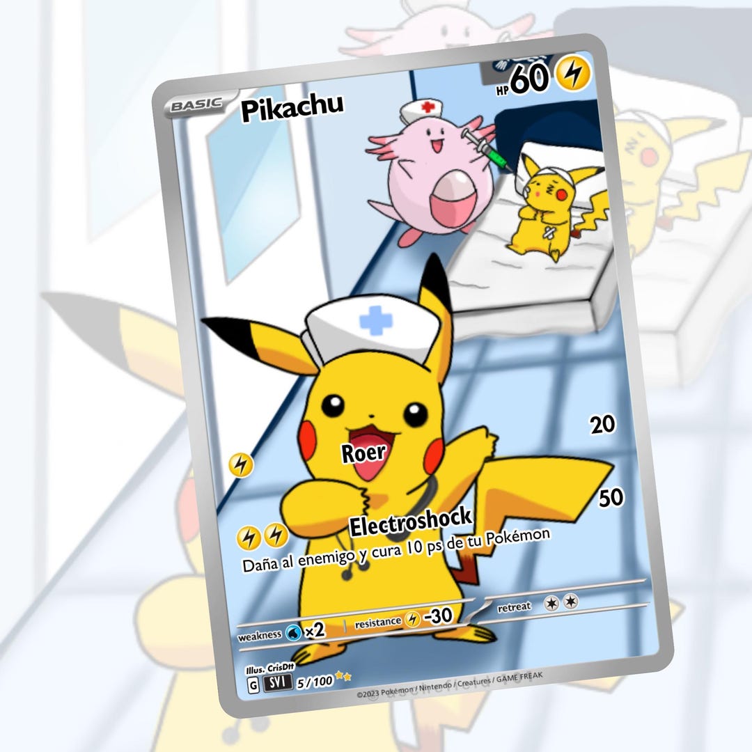 Pikachu Hospital | Custom Card Fan Art Pokemon TCG - Etsy