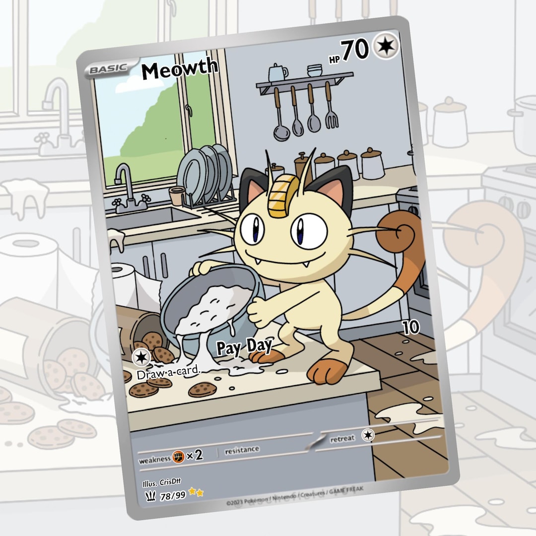 Meowth | Custom Card Fan Art Pokemon TCG - Etsy