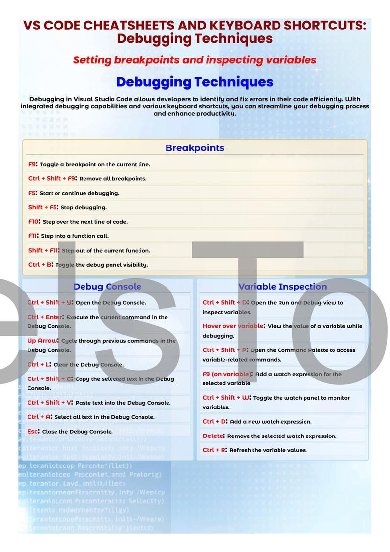 VS Code Cheat Sheets Bundle (20 Pdfs) - Etsy