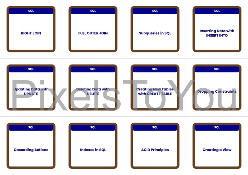 SQL for Beginners | 30 Day Learning Bundle | Flashcards, Html, Infographics, PDF & ANKI - Etsy