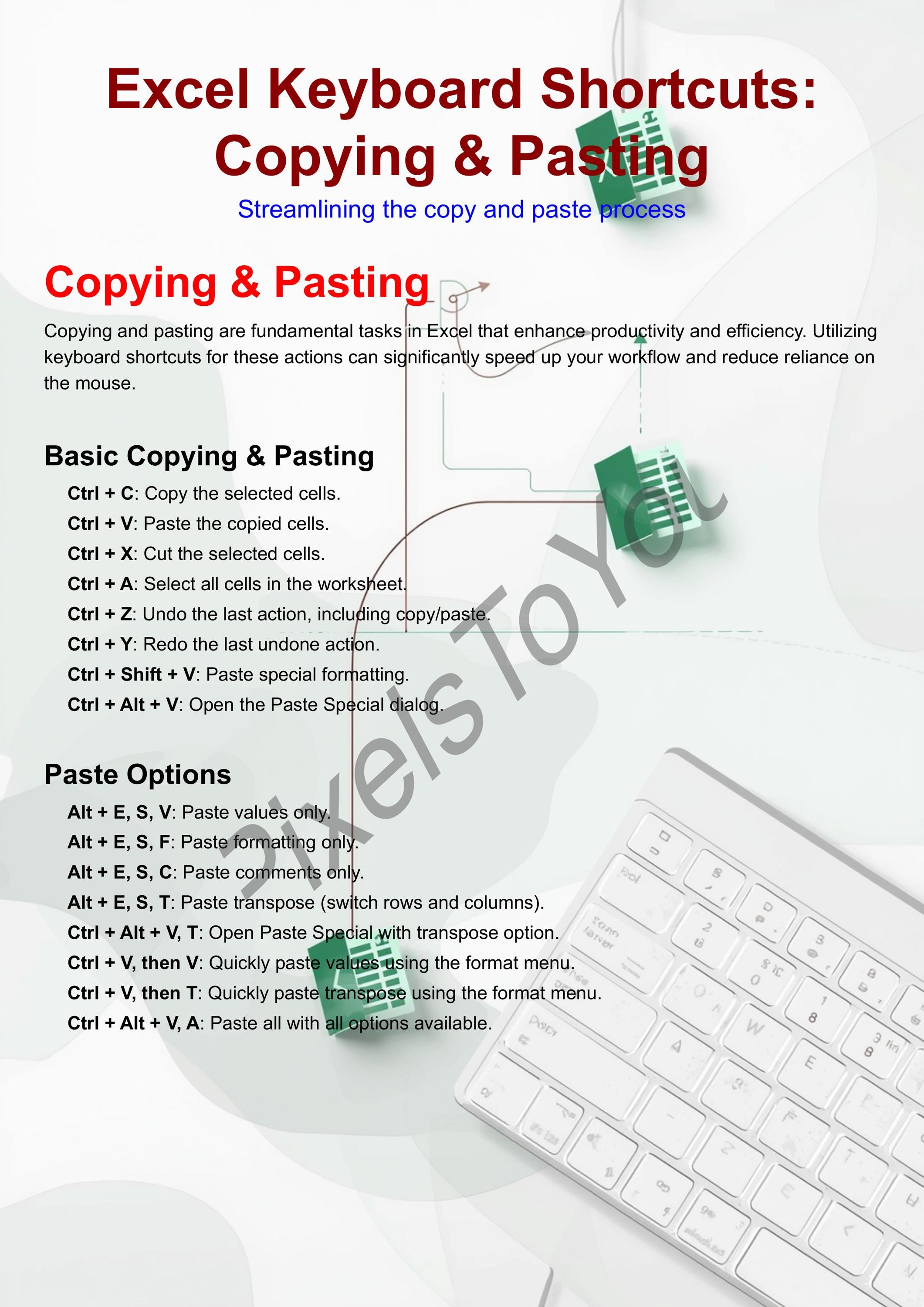Excel Keyboard Shortcuts Cheat Sheet Bundle - Etsy Australia