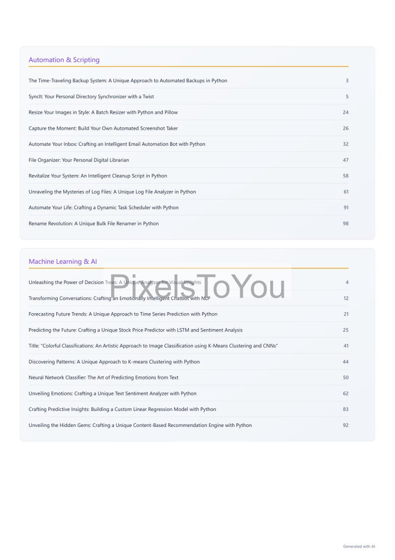 100 Python Programming Projects Guide - Ai-generated Coding Tutorials PDF & HTML Digital ...