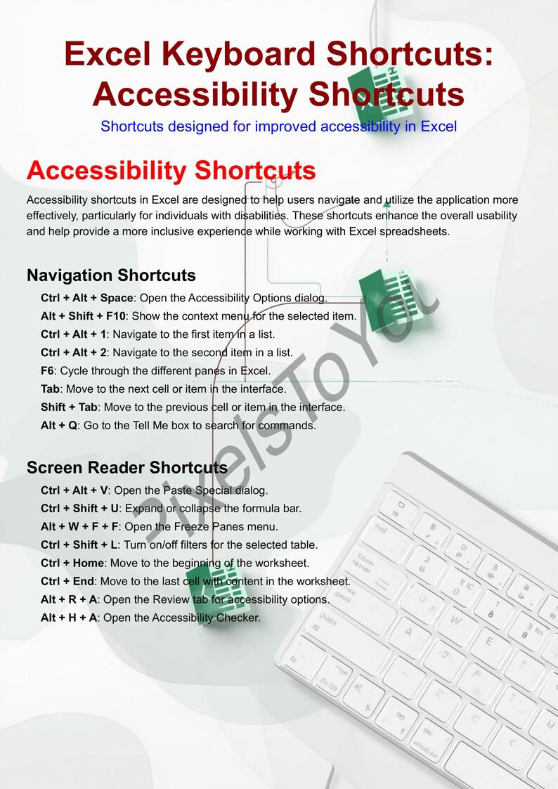 Excel Keyboard Shortcuts Cheat Sheet Bundle - Etsy Australia