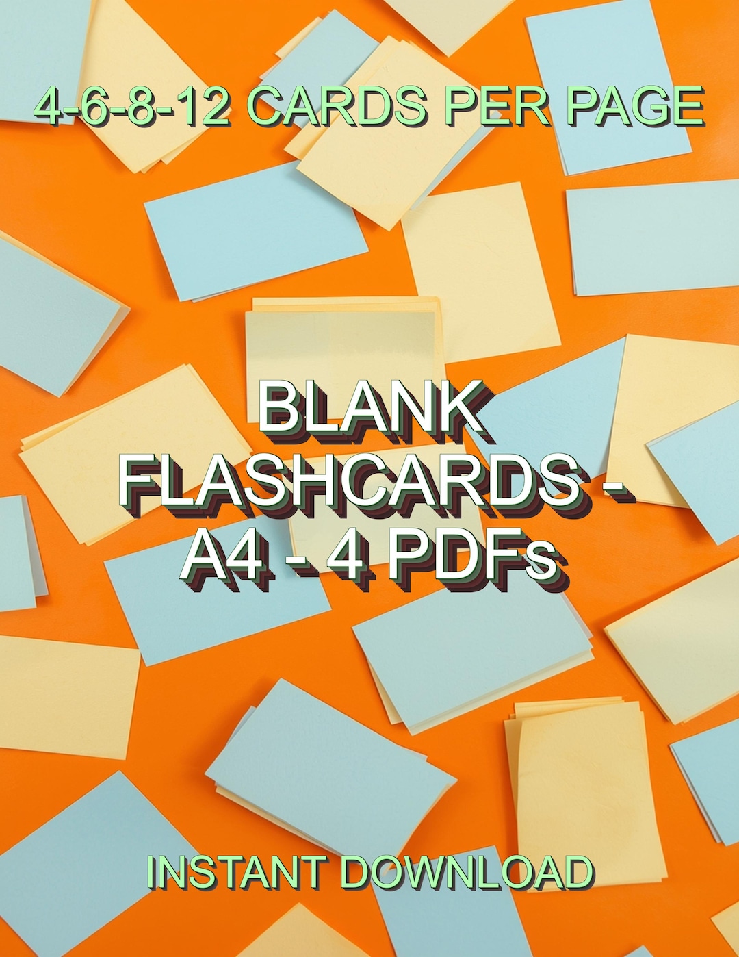 Printable Blank Flashcard Templates A4: Double-sided DIY Study Cards ...
