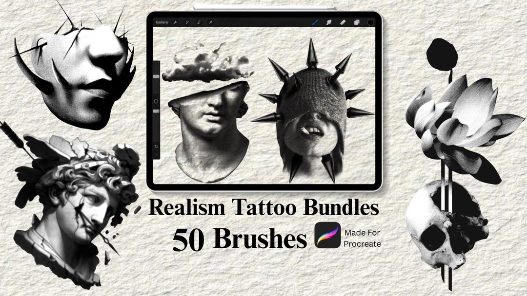 Realism Tattoo Stencil Pack | Tattoo Bundle | Tattoo Brush | Tattoo ...