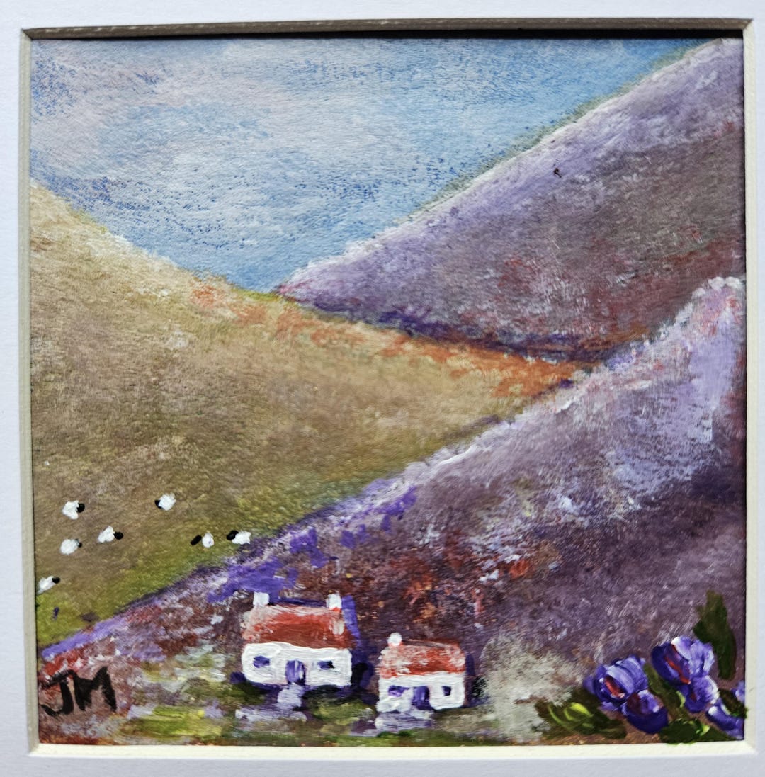 Original Framed Acrylic Painting. Shepherd Croft #1 - Etsy