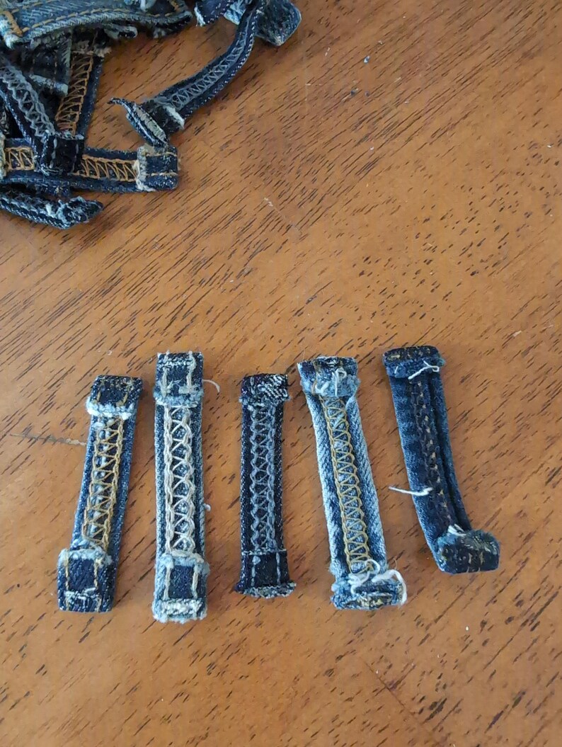 Denim Belt Loops Cut From Blue Jeans for Crafting - Multiple Quantity ...