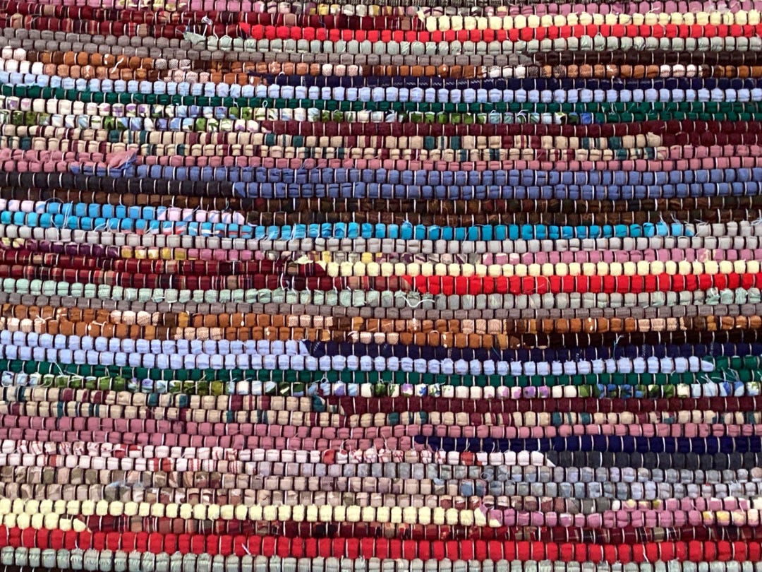 Handwoven Colorful Rag Rug, Multicolor Floor Mat, Vintage Runner ...