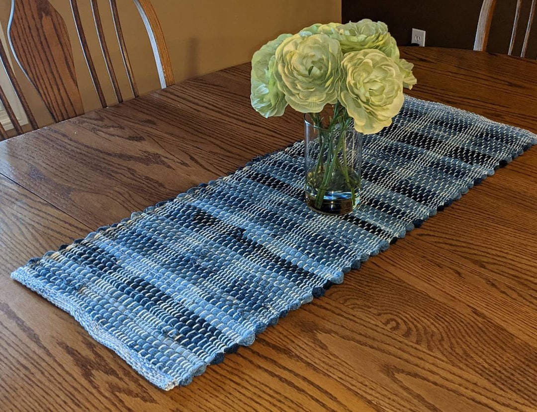 Handmade Blue Denim Table Runner - Unique Home Decor Gift - Etsy