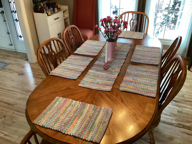 Set of 2 Handwoven Placemats With Matching Table Runner - Multiple ...
