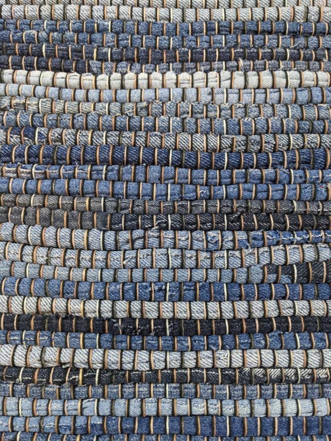 Handwoven Denim Rag Rug From Blue Jeans - Multiple to Choose From - Etsy