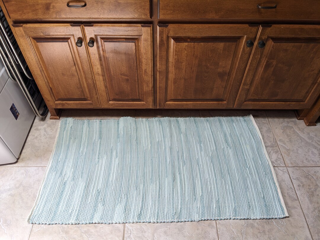 Coastal Teal Blue Green Rug, Light Teal Rug , Faded Turquoise Woven Rug ...