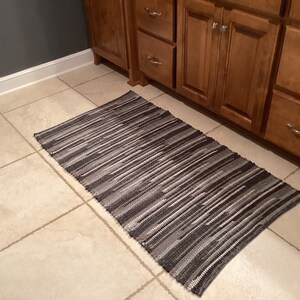 Handwoven Rag Rug Woven Gray Throw Rug Two Avalable - Etsy