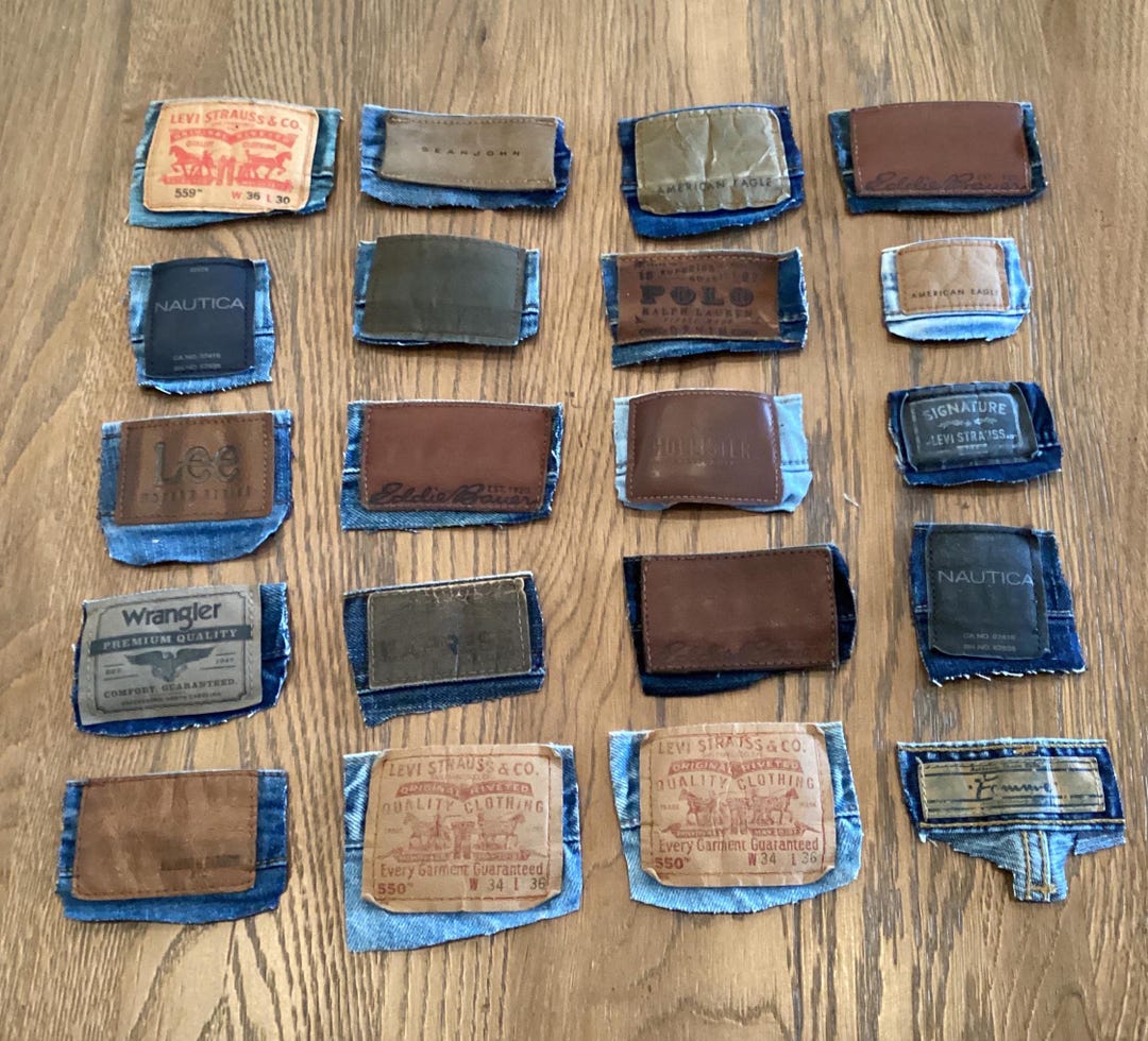 20 Denim Tags - Blue Jean Waistband Labels - Etsy