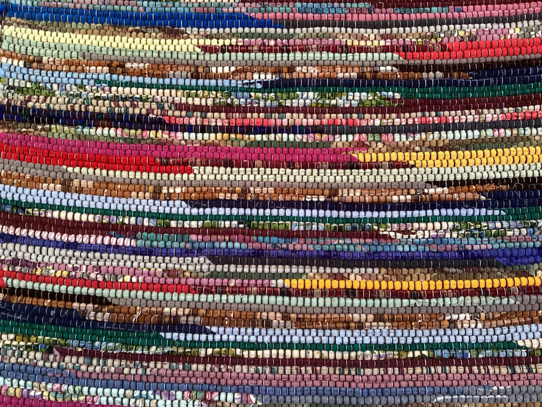 Handwoven Colorful Rag Rug, Multicolor Floor Mat, Vintage Runner ...