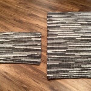 Handwoven Rag Rug Woven Gray Throw Rug Two Avalable - Etsy