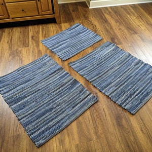 Handwoven Denim Rag Rug From Blue Jeans - Multiple to Choose From - Etsy