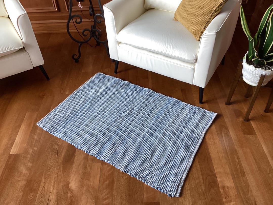 Handwoven Denim Rag Rug From Blue Jeans - Multiple Available - Etsy
