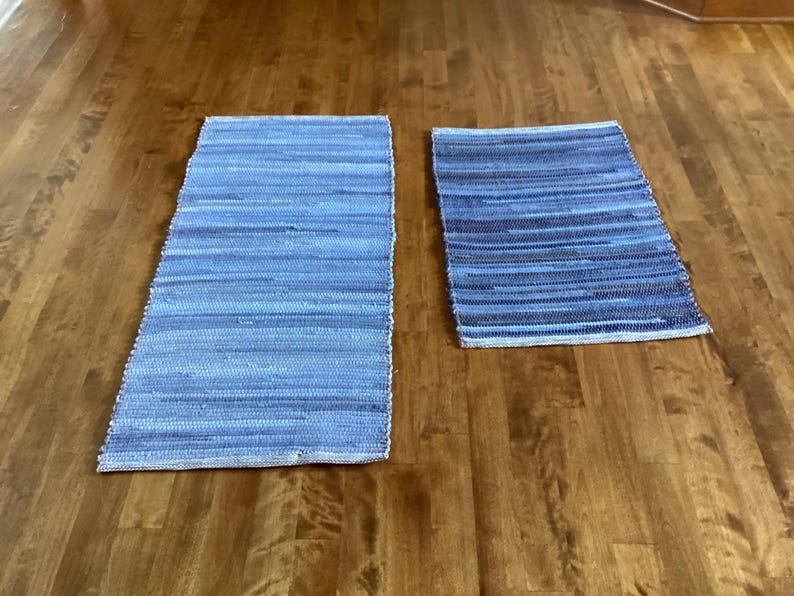 Handmade Denim Rag Rug From Blue Jeans - Multiple to Choose From - Etsy