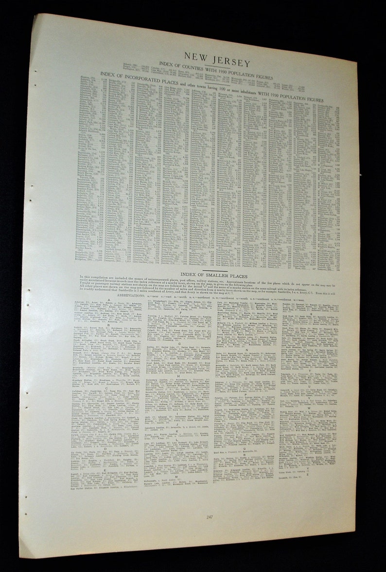 Vintage Map Atlas Page New Jersey 1932 Large 13.5 by - Etsy