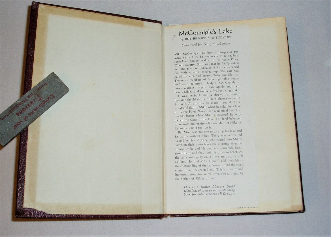First Edition Mcgonnigle's Lake Rutherford Montgomery - Etsy