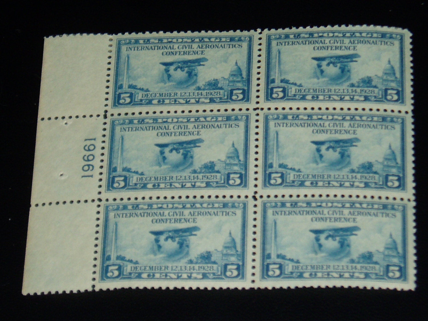 USA Mint Stamp, Plate Block 650, Aeronautics Conference, C. 1928 - Etsy