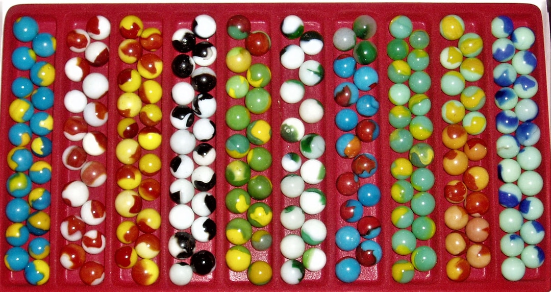 Ten Different Peltier Peerless Patch Marbles, Vintage Toy - Etsy