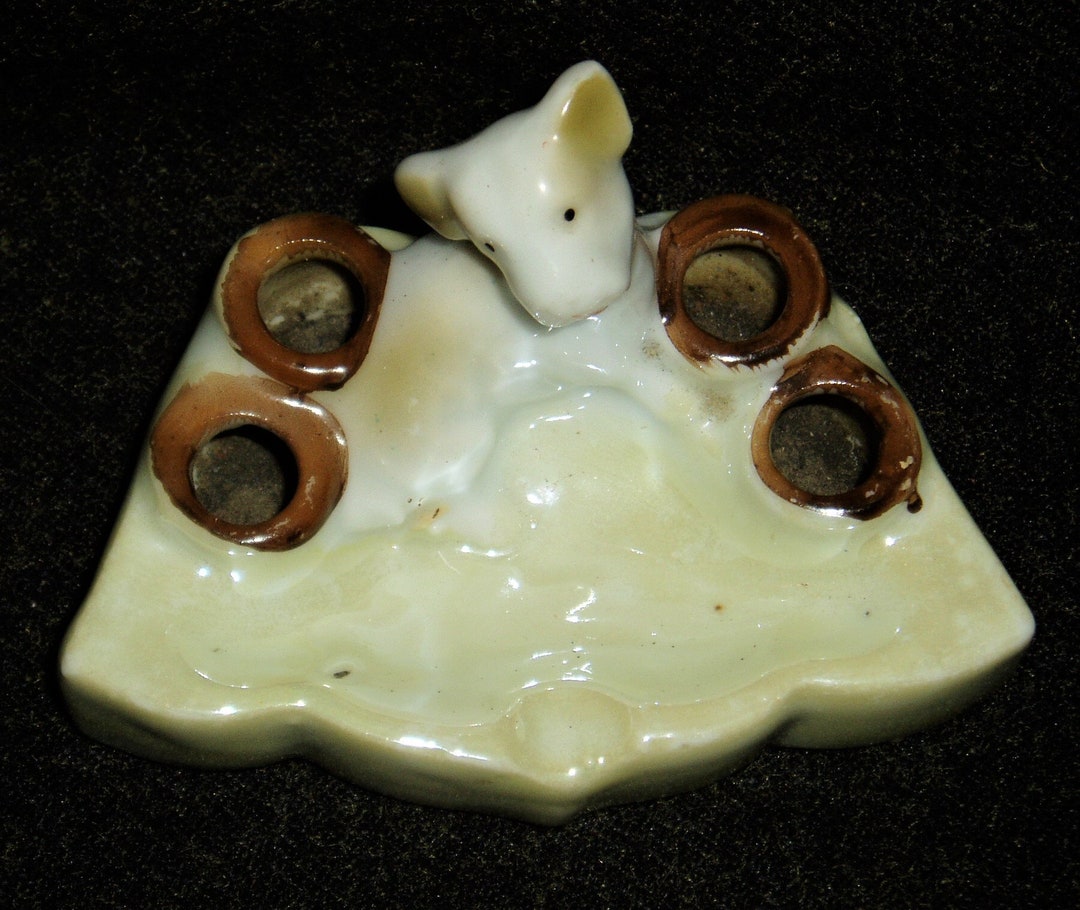 Dog Cigarette Holder Porcelain Ceramic Made in Japan - Etsy