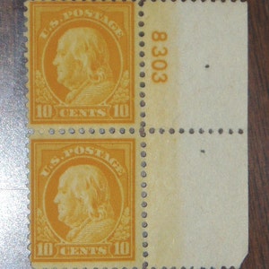 Sale 50% OFF, USA Postage Stamp 510 Pair, 10c Yellow Franklin, - Etsy