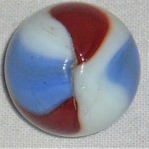 Akro Agate Shooter Marble, Patriot 27/32", Mint Minus, Free USA ...
