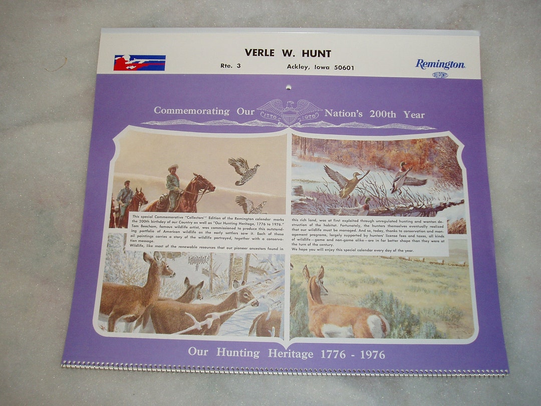 Remington Calendar, 1976 Bicentennial Complete, 12 Pictures - Etsy
