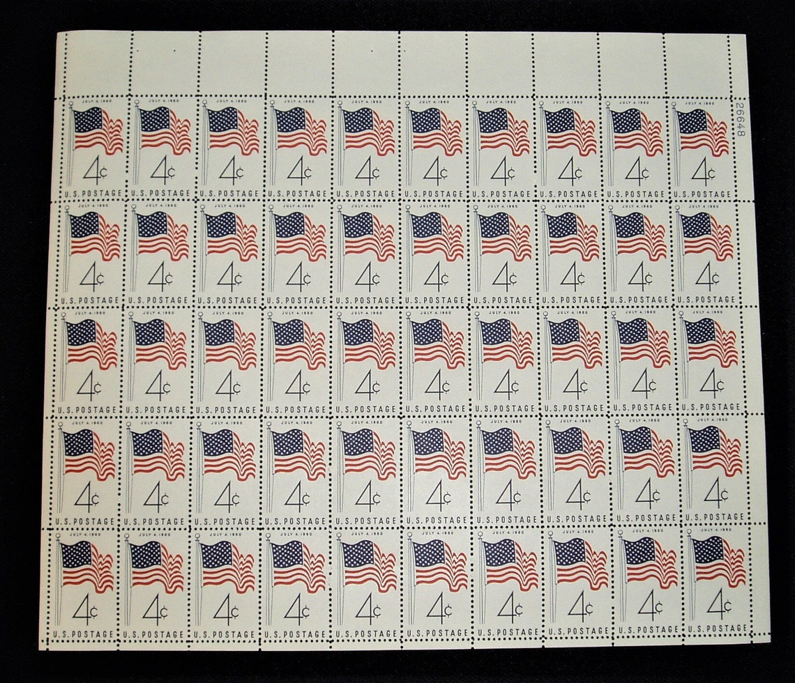 Mint 4c Stamp Sheet Flag Scott Catalog 1153 x 50 Stamps | Etsy