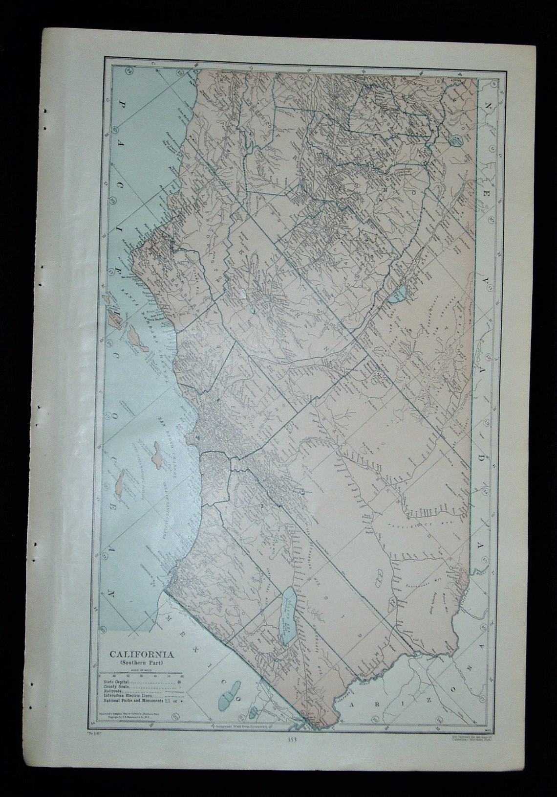 Map Page California 1932 Large 13.5 by 19.75 2 | Etsy