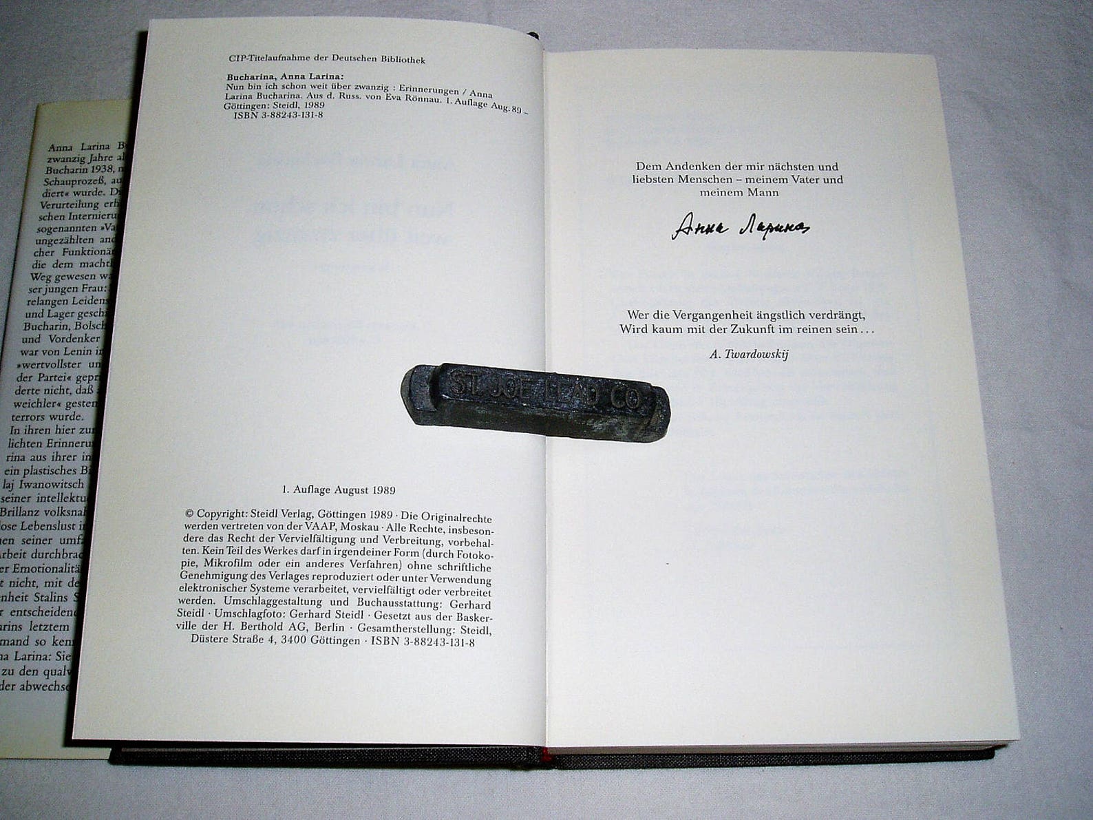 German Language Book Anna Larina Bucharina Nun Bin Ich Schon - Etsy