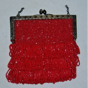Antique Red Flapper Purse, Micro-beads, Vine Design - Etsy
