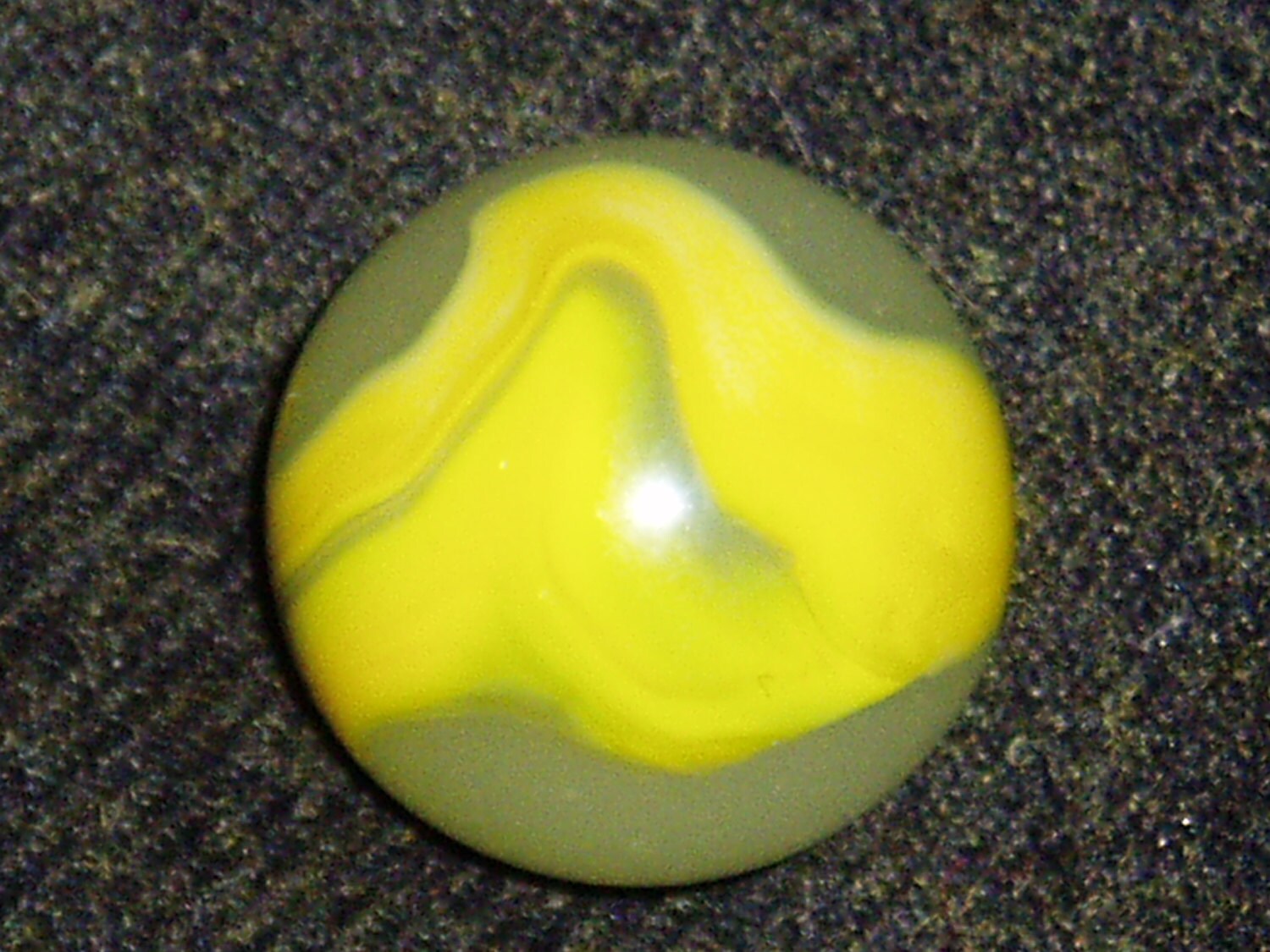 Vintage Glass Marble, Akro Agate Ace, Yellow, Large 1", Free USA ...
