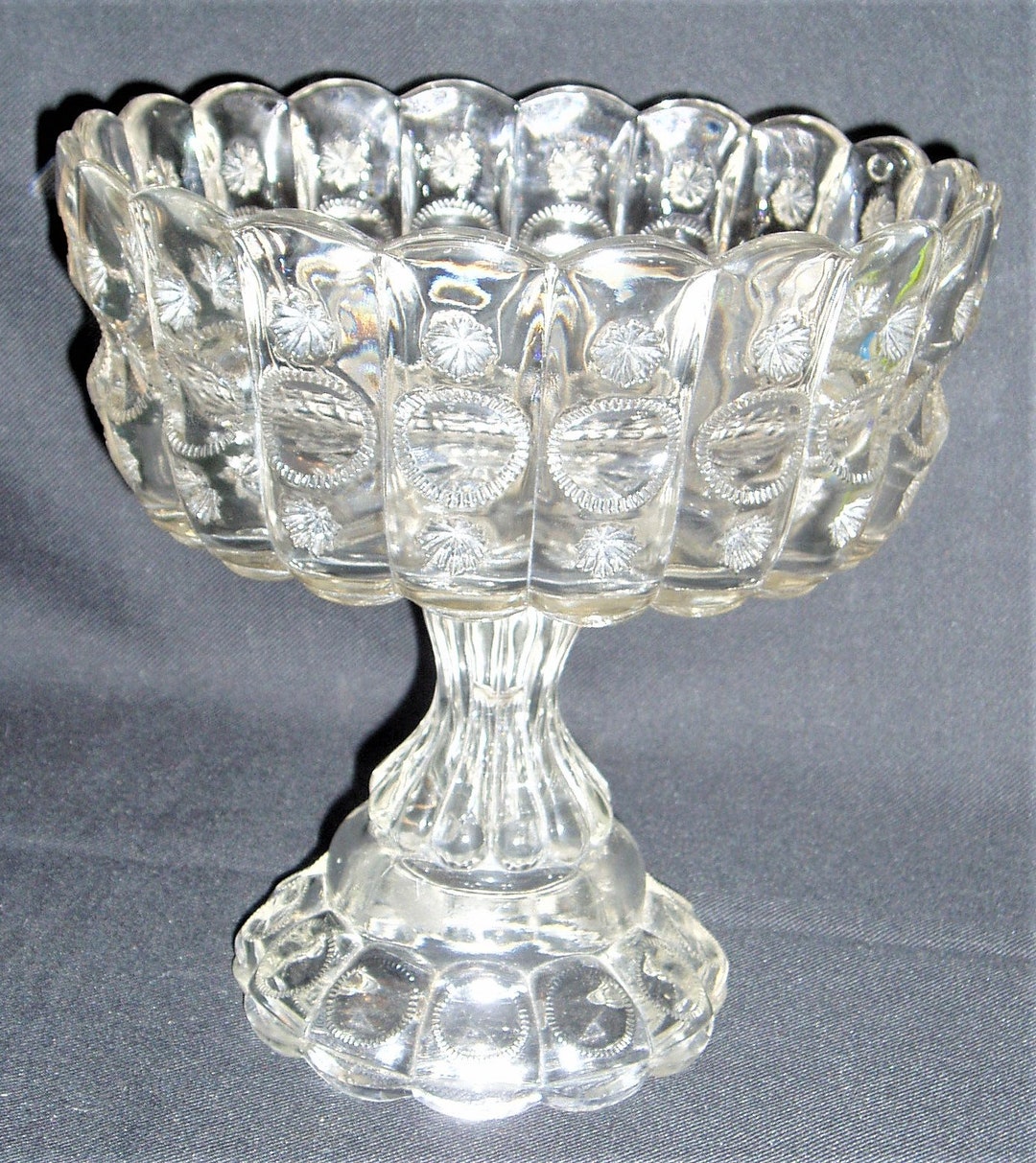 Large Compote, EAPG Priscilla, Alexis Sun and Star - Etsy