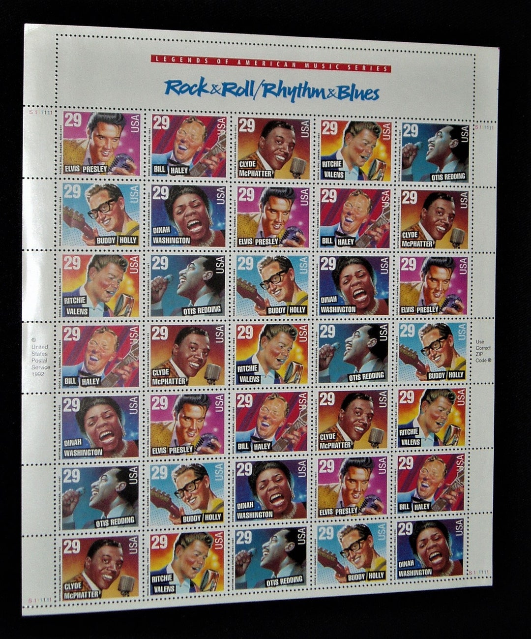 Mint 29c Stamp Sheet, Rock & Roll/ Rhythm Blues, Scott Catalog #2724-30 ...