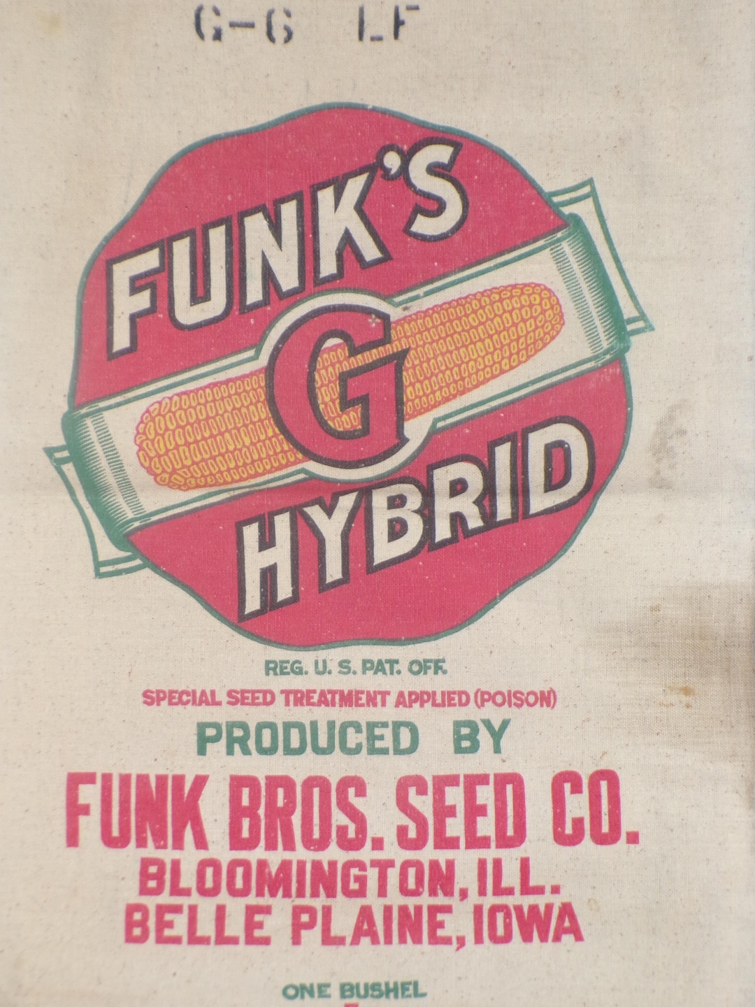 Funk's G Hybrid Seed Corn Sack, Large Font - Etsy