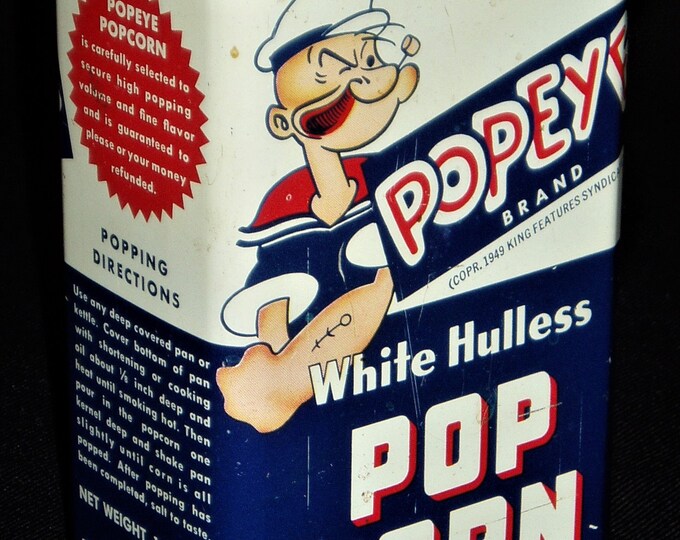Vintage Tin Popeye Popcorn, Movie TV Prop - Etsy