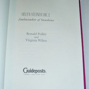 Guideposts Edition, Helen Steiner Rice, Ambassador of Sunshine - Etsy