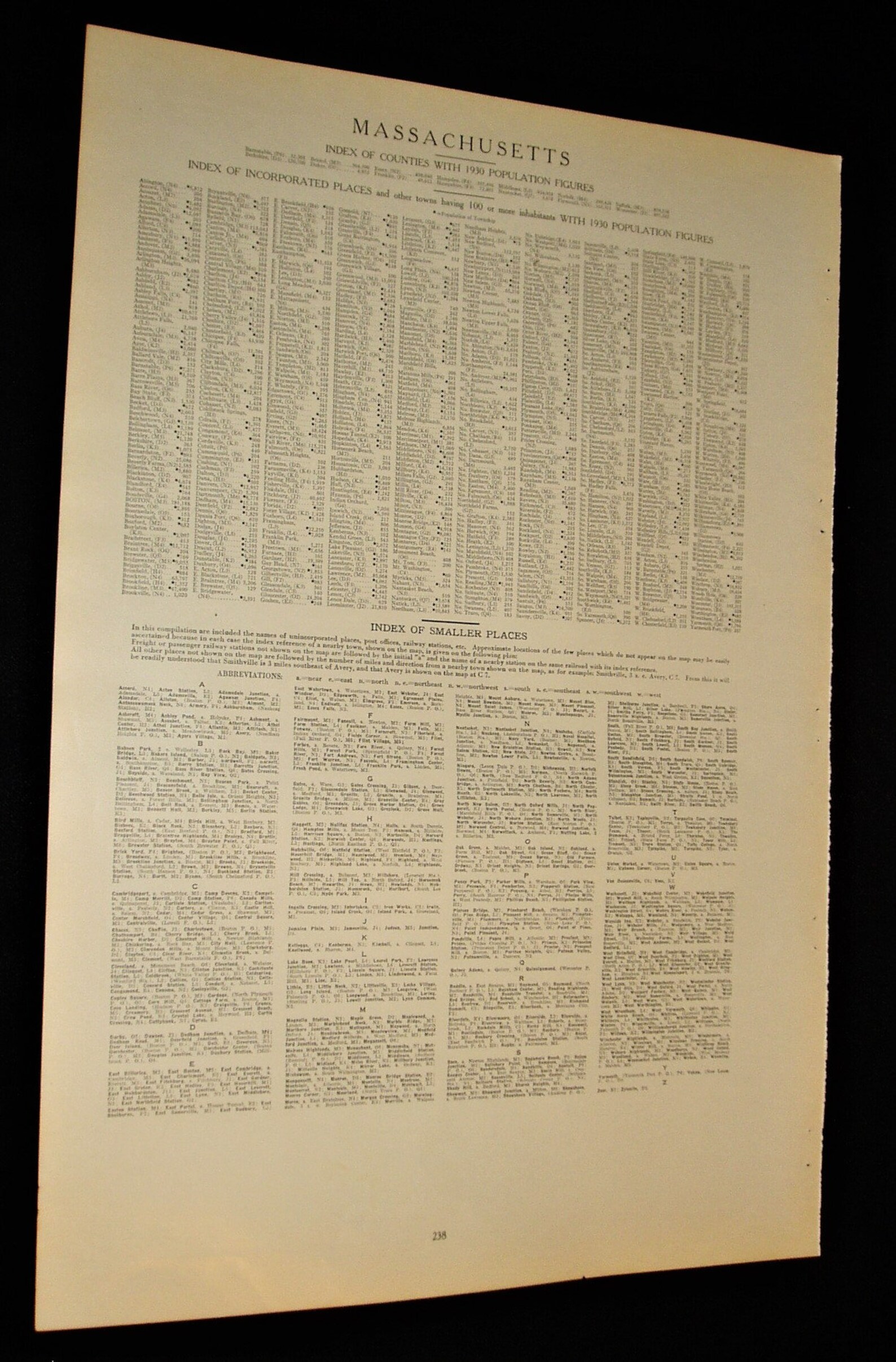 Vintage Map Atlas Page Massachusetts Connecticut Rhode - Etsy